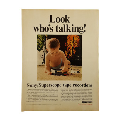 1969 Sony Vintage Print Ad Superscope Tape Recorders Look Whos Talking ...