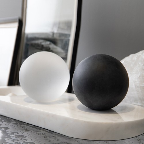 Solid Frosted Crystal Sphere Decorative Ball Opaque Glass Centerpiece ...