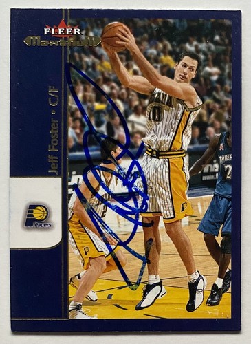 JEFF FOSTER SIGNED IP 2001-02 FLEER #115 INDIANA PACERS NBA BASKETBALL ...