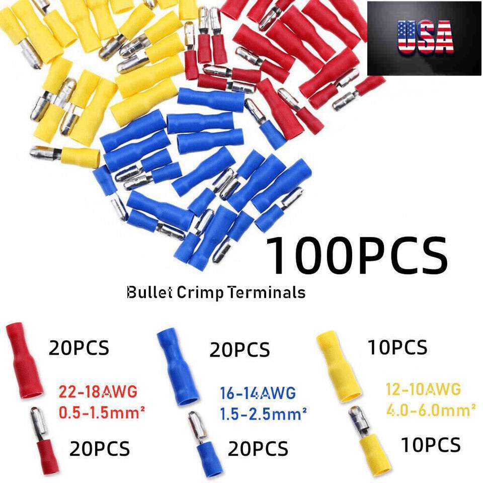 75-280PCS Crimp Spade Terminal Insulated Electrical Wire Connector Kit ...