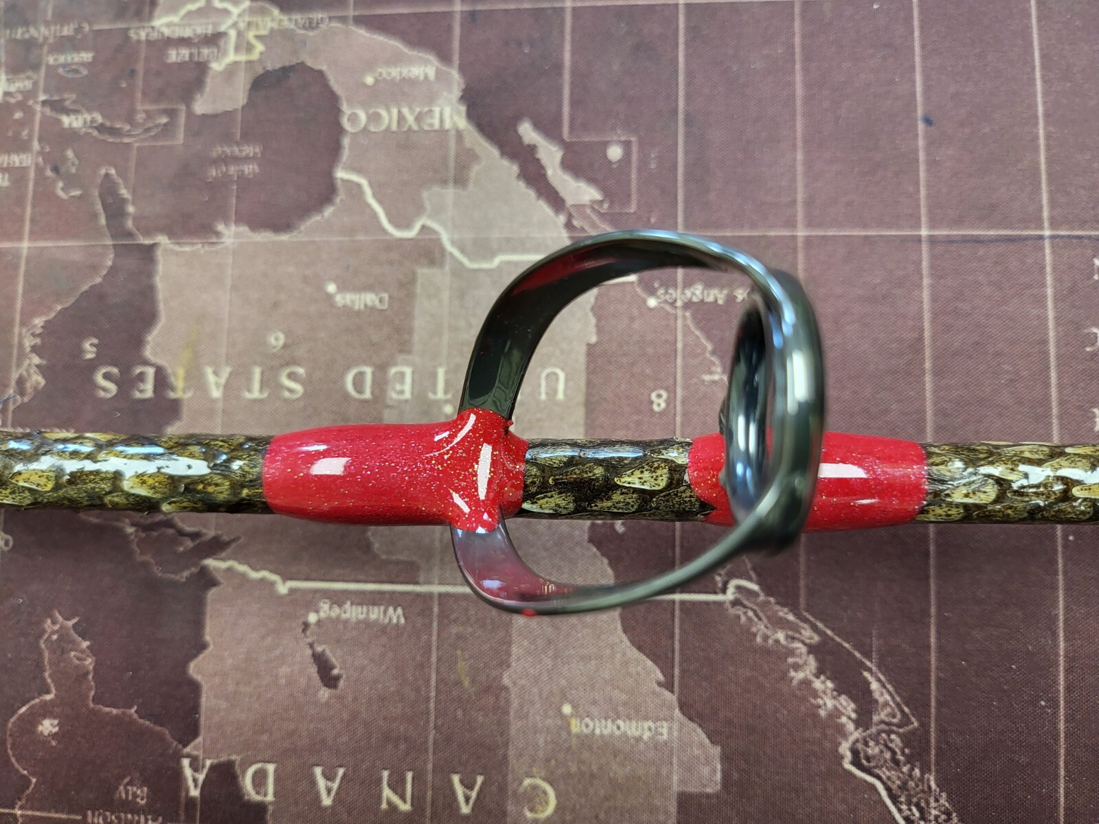 Custom Rattlesnake Fishing Rod Real Rattlesnake Skin Grips with or ...