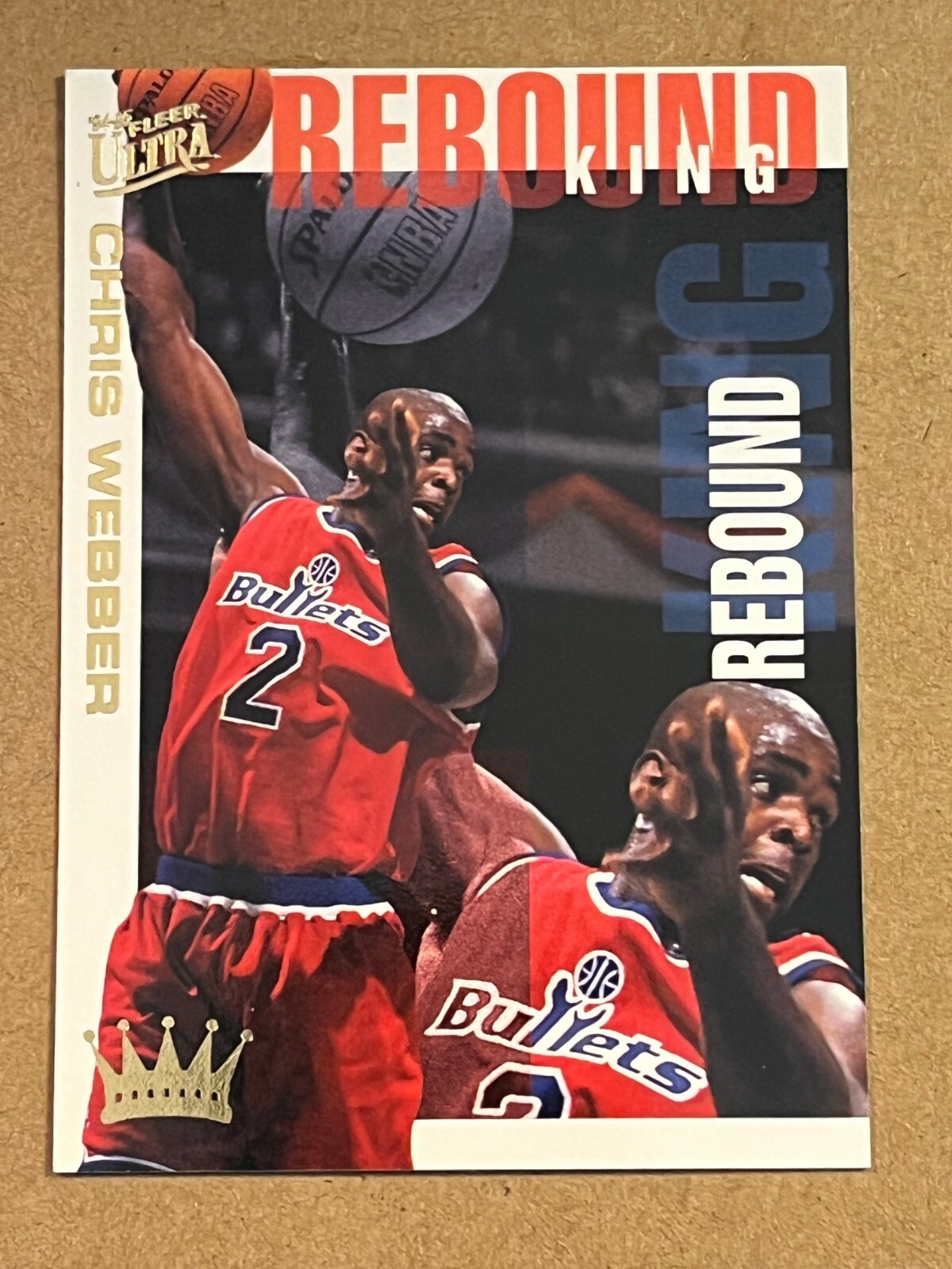 1994-95 FLEER ULTRA - REBOUND KING INSERT - CHRIS WEBBER BULLETS #9 OF ...