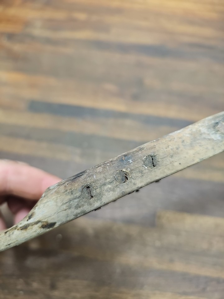 K2- Antique Wooden 3 Tine 18” Primitive Hay Fork - Salesman Sample ...