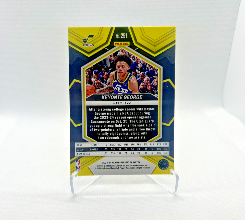 Keyonte George RC - 2023-24 Panini Mosaic #251 NBA Debut - Utah Jazz | eBay