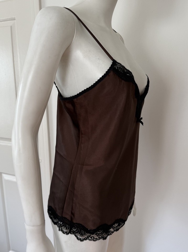 Lindsey Roscoe Farr West Brown / Black Lace Trim Camisole #515 Top ...
