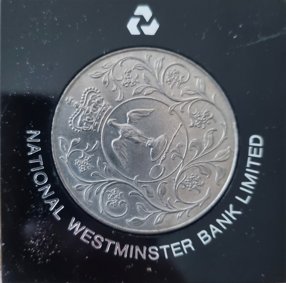 Queens Silver Jubilee Crown Coin 1952-1977 Westminster Bank Elizabeth ...
