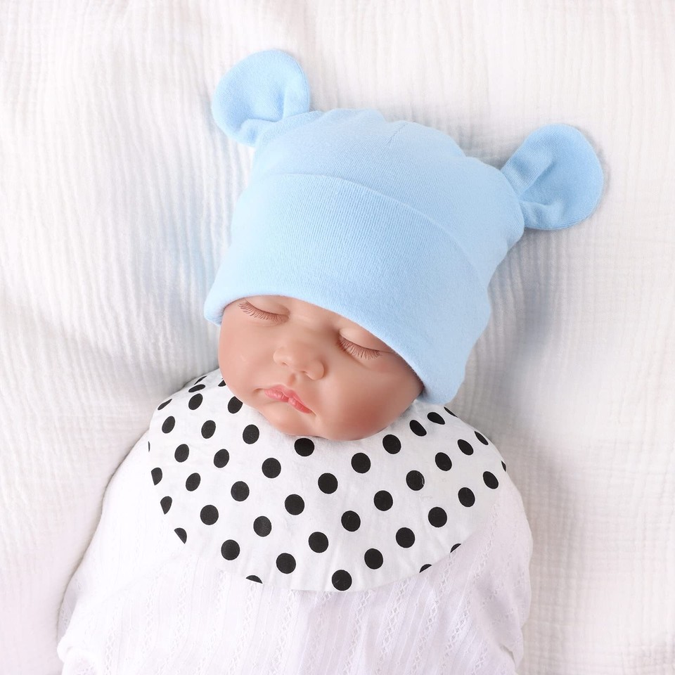 Newborn Hospital Hat 0-12Months Preemie Boys Girls Beanie Solid Infant ...