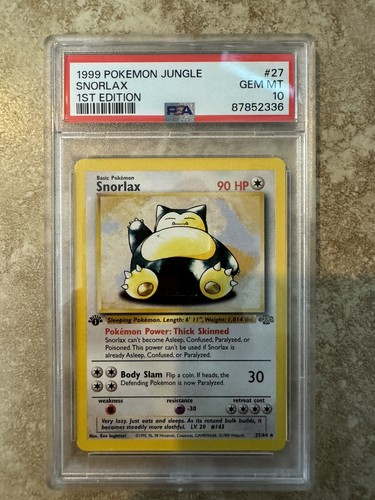Pokemon PSA 10 Snorlax Jungle 27/64 1st Edition Rare | eBay
