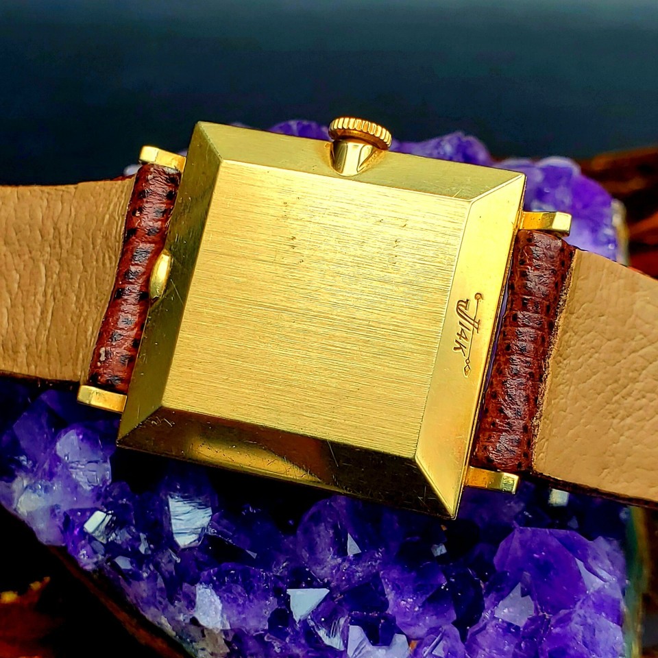 Rare Vintage 14K Gold Girard Perregaux W/ Checkered Dial Art Deco 1950 ...
