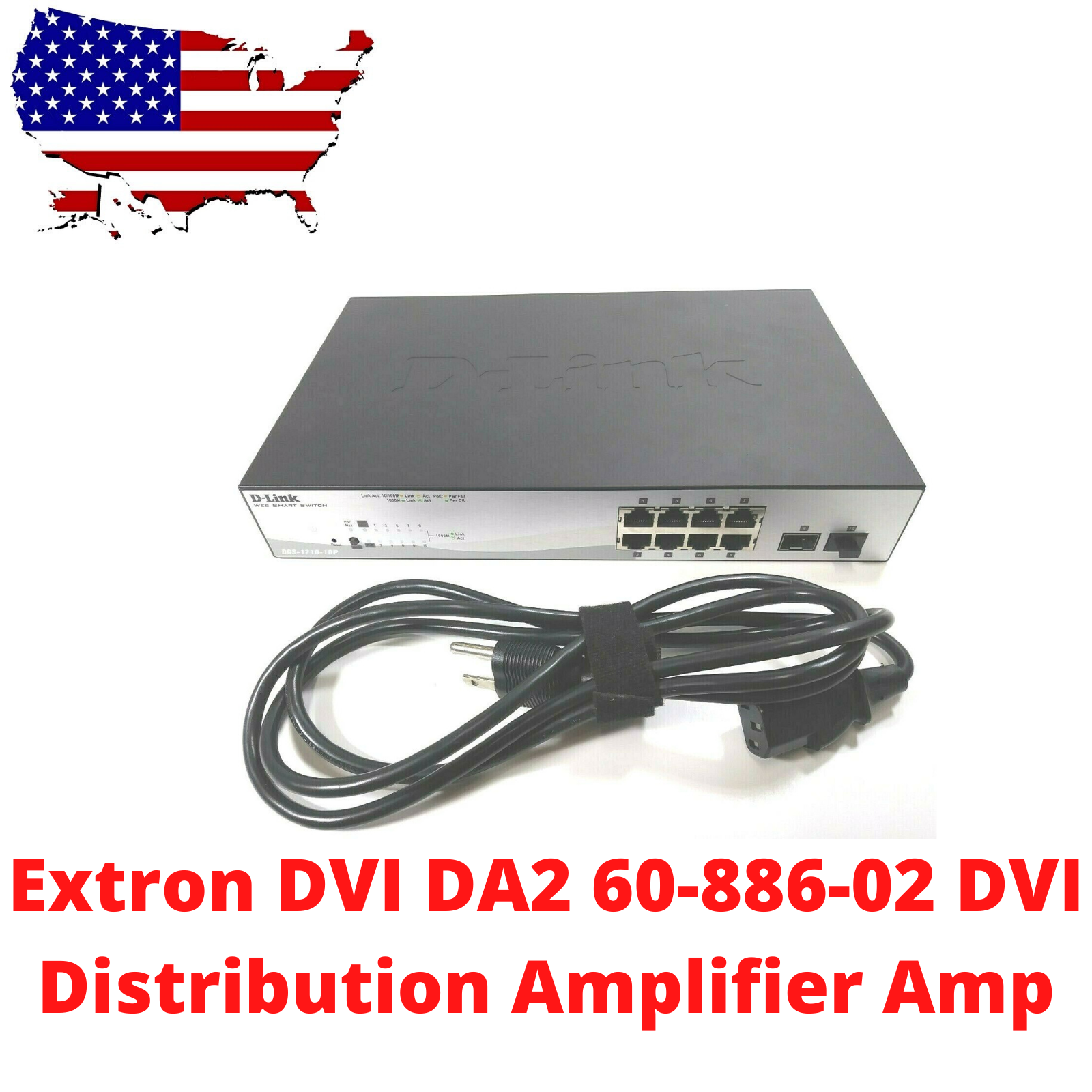 Extron DVI DA2 60-886-02 DVI Distribution Amplifier Amp + Extron power ...