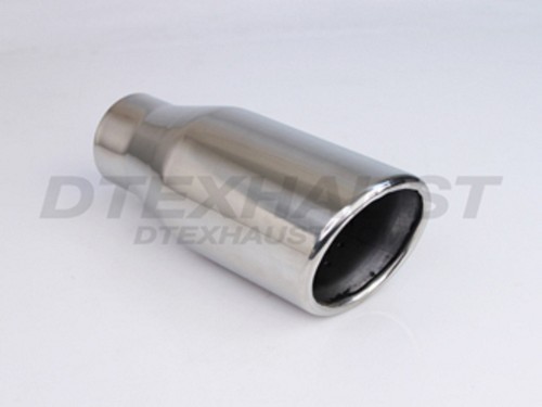 DT-006 STAINLESS EXHAUST TIP SLANTED RESONATED 2.25" INLET 3.5" OUTLET ...