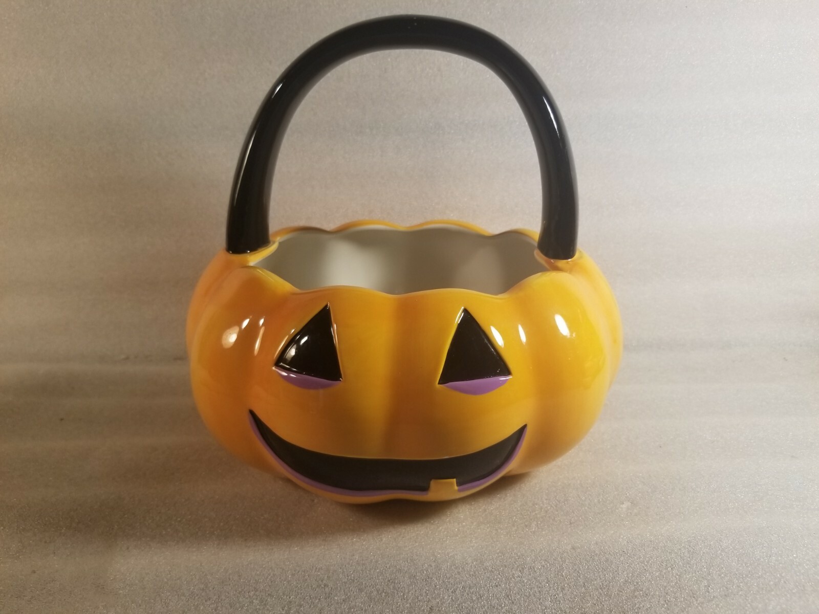 Jack O Lantern Ceramic Candy Bowl With Handle 2006 Halloween Target for ...