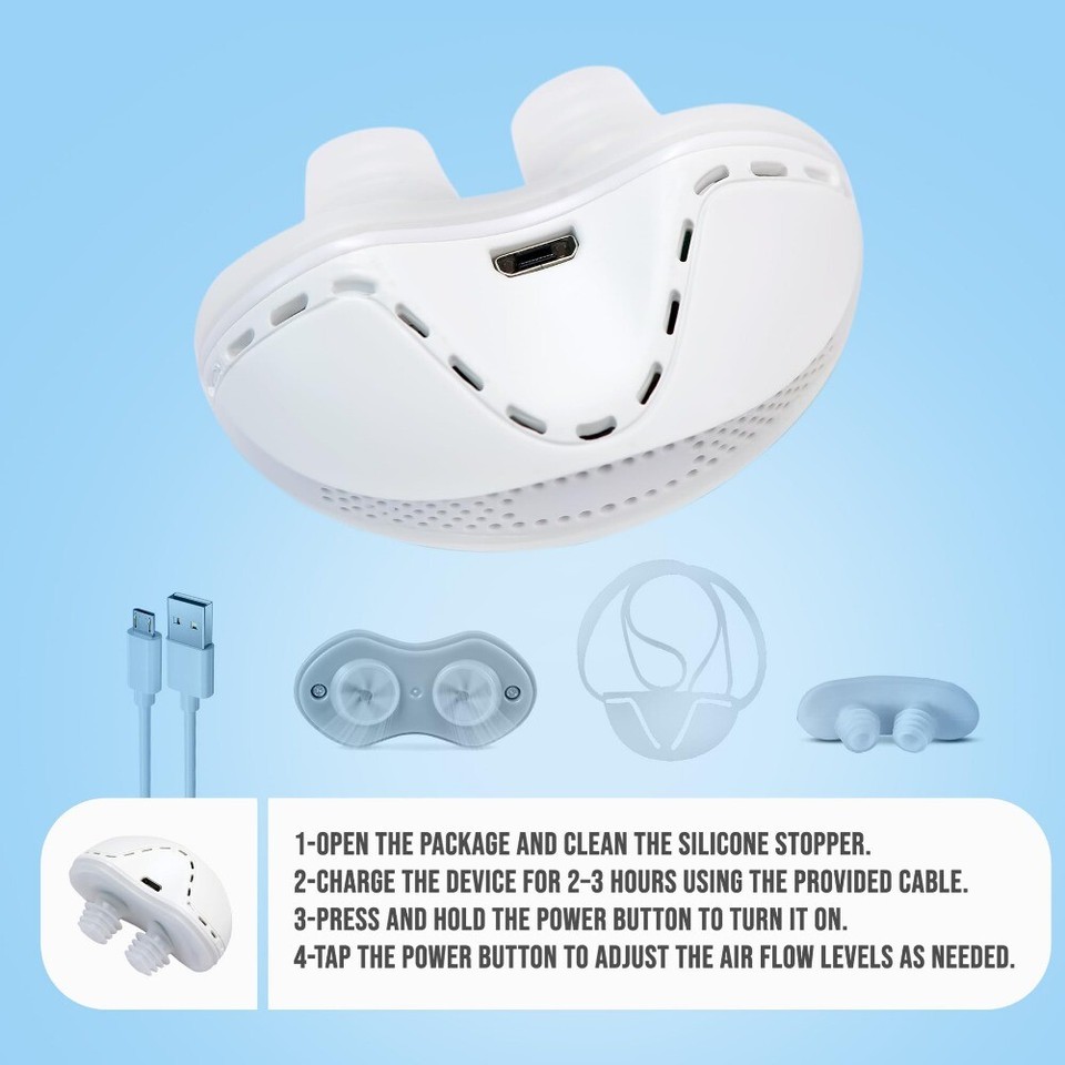 Anti Snoring Device, Sleep Apnea Stopper, Electric Snore Relief, Micro ...