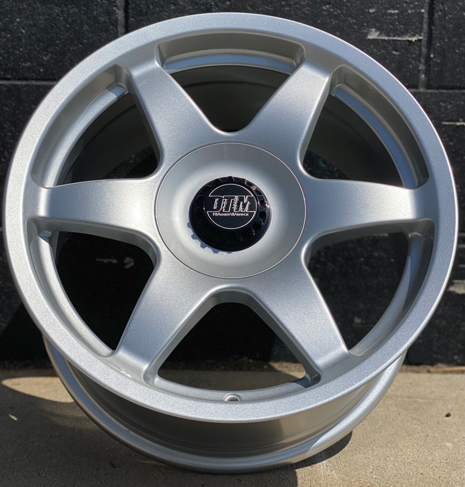 DTM RW03 Silver Wheels Rims 17x8.5 5x100 5x112 +35 VW Jetta GTI Golf ...