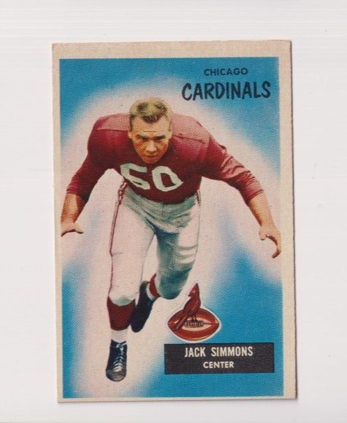 JACK SIMMONS 1955 BOWMAN FOOTBALL #27 CHICAGO CARDINALS VINTAGE SPORTS ...
