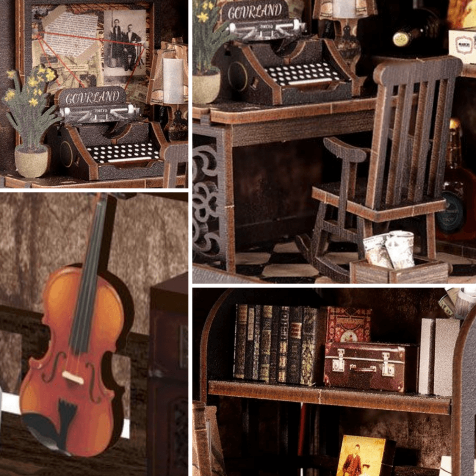 Mini Detective agency DIY Book Nook Kit, 3D Puzzle, Bookend Kits,Desk ...