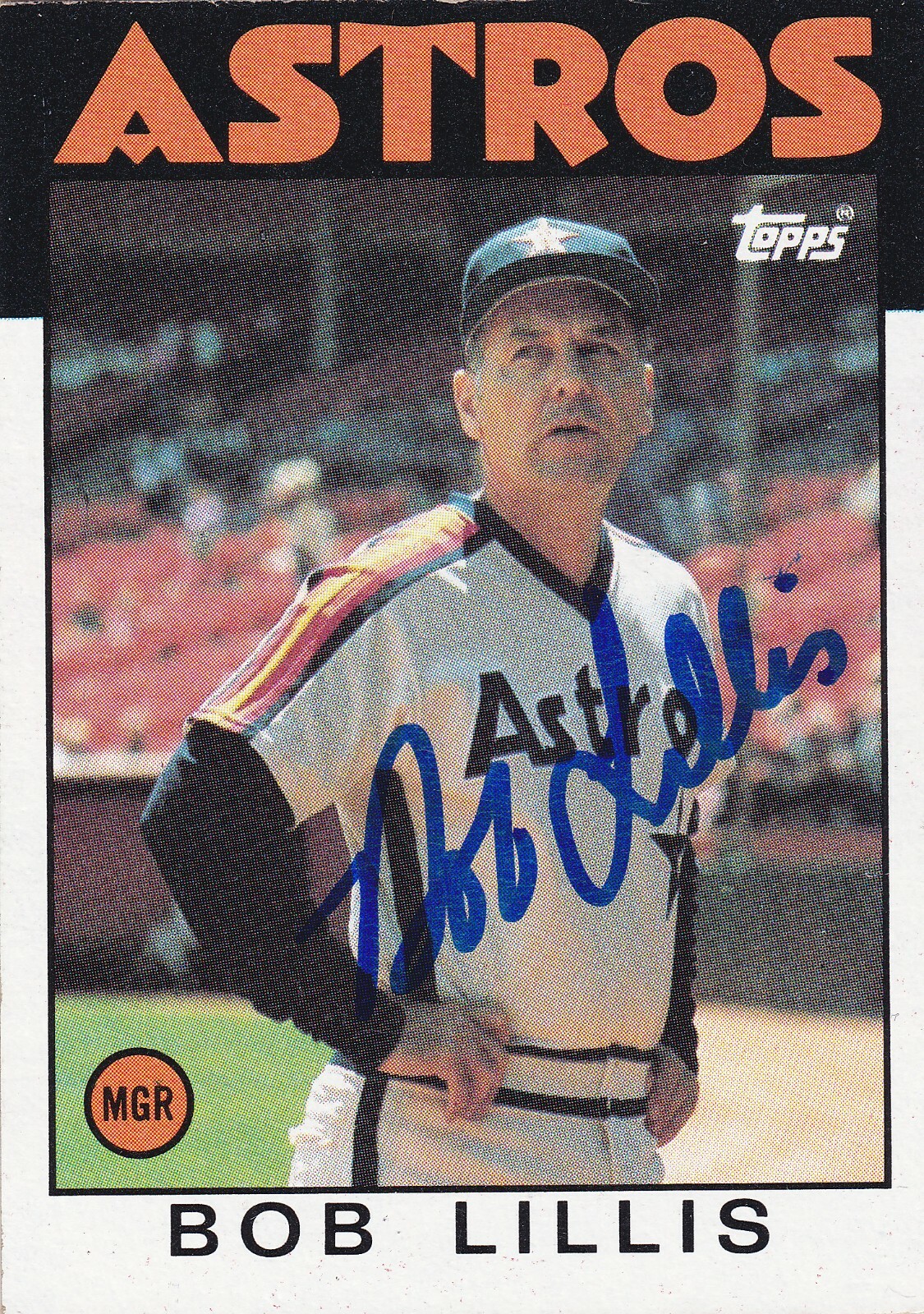 BOB LILLIS HOUSTON ASTROS SIGNED CARD LOS ANGELES DODGERS ST LOUIS ...
