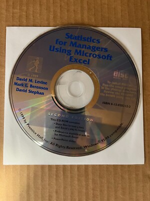 Statistics for Managers Using Microsoft Excel CD-ROM, Prentice Hall ...