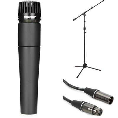 Shure SM57 Cardioid Dynamic Instrument Microphone with Deluxe Stand and ...