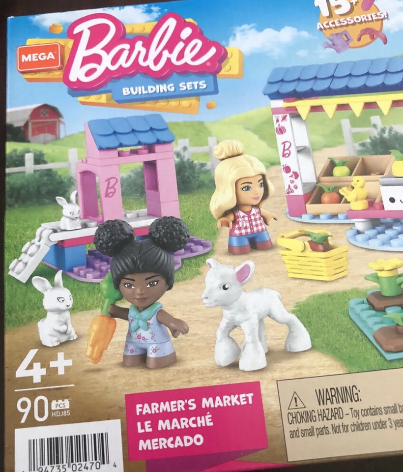 Mega Barbie Farmer's Market Building Set with 90 Bricks and Special ...