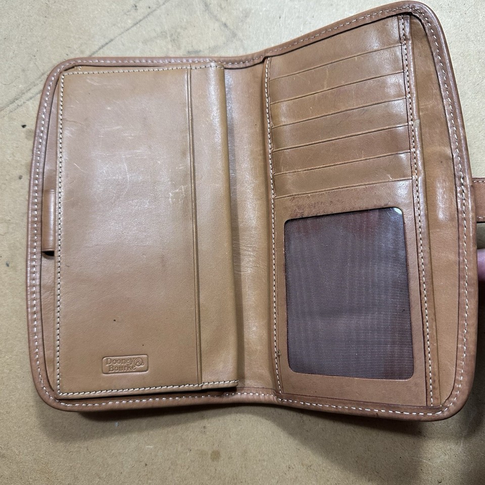 Dooney and Bourke checkbook wallet Smooth Leather Tan | eBay