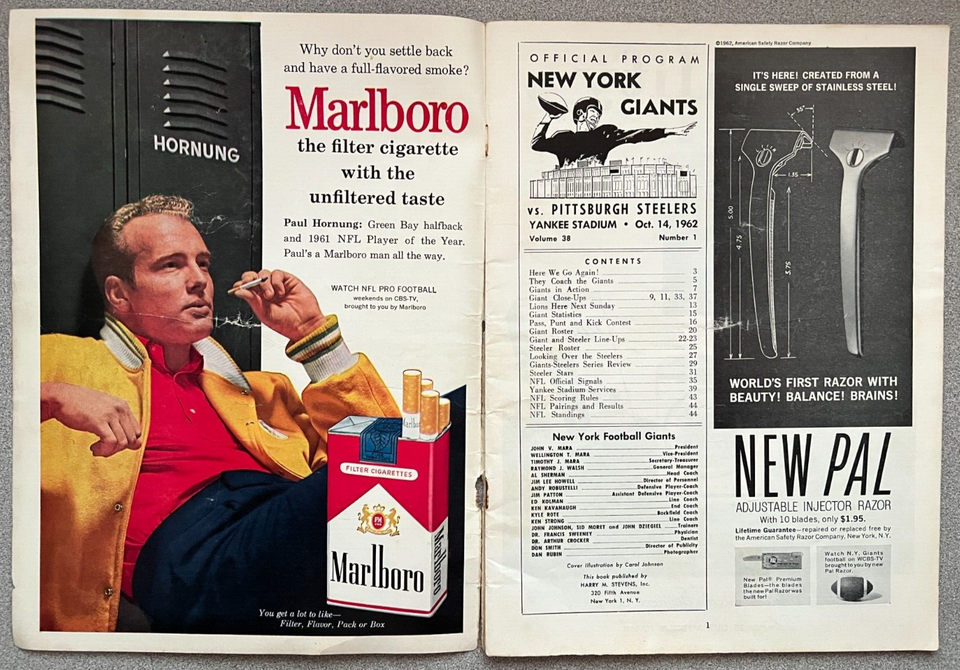 NY Giants vs Pittsburgh Steelers Program At Yankee Stadium October 14 ...