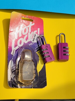 NOS Vintage Prestolock Hot Locks Set Your Own Combination Hot Pink ...