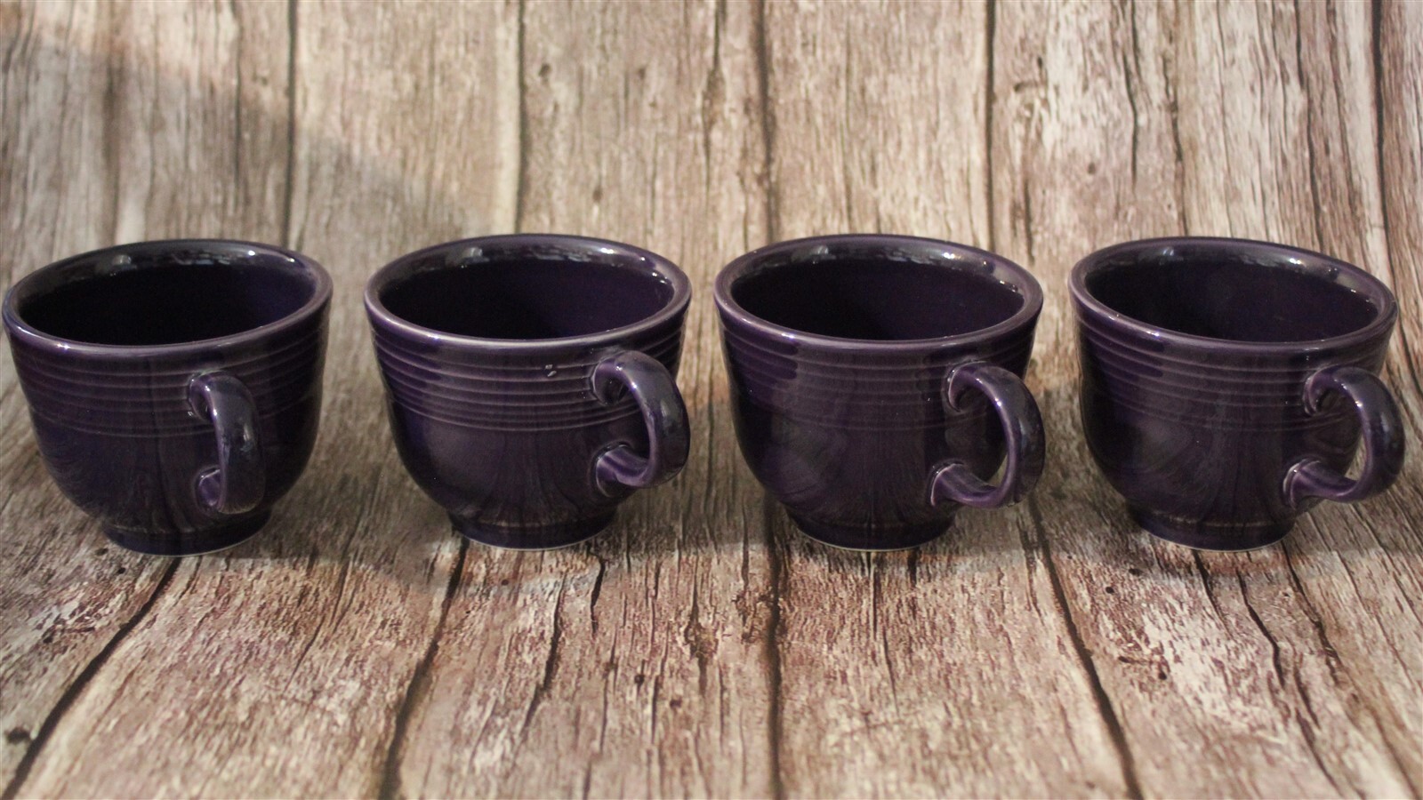 FIESTA Set/4 Cups Plum (Purple) Post 86 Fiestaware HLC Backstamp Tea ...