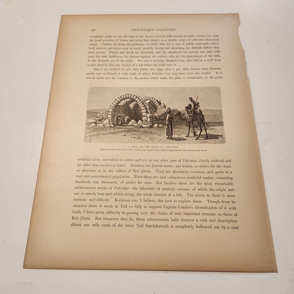 Ghuzzeh The Ancient Gaza Palestine c. 1881 Engraving (321) | eBay