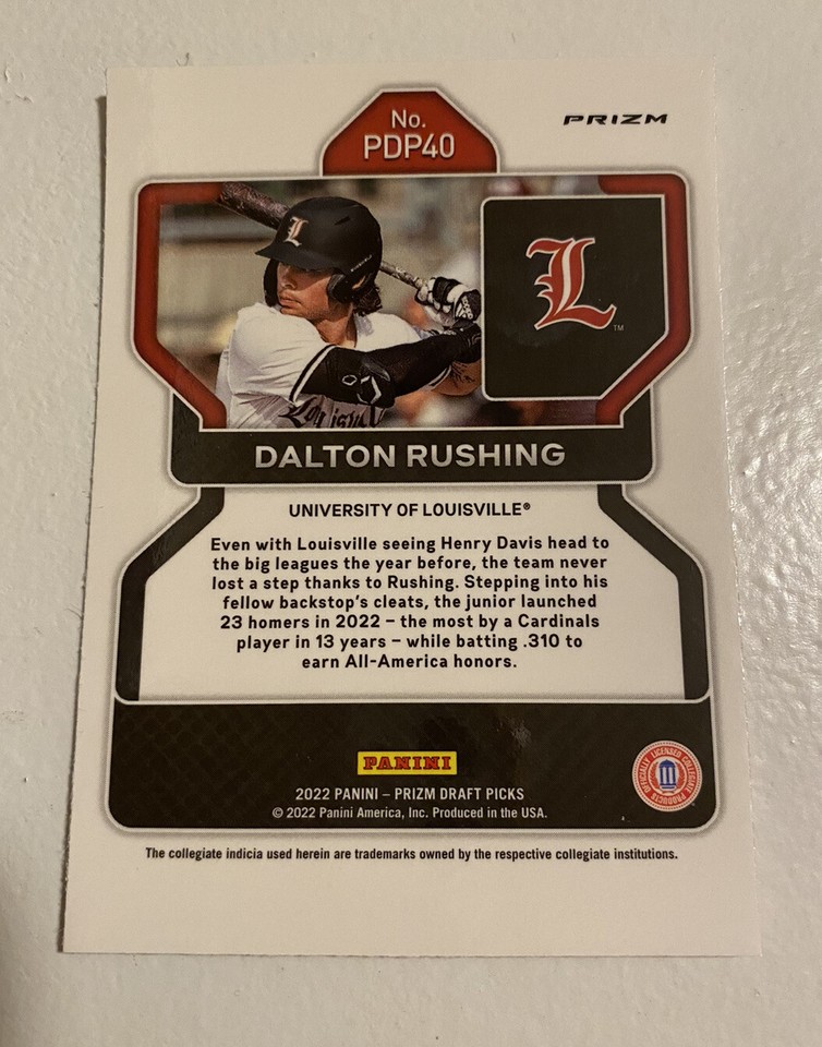 2022 Prizm Draft Picks Baseball Dalton Rushing Silver Prizm #PDP40 LA ...