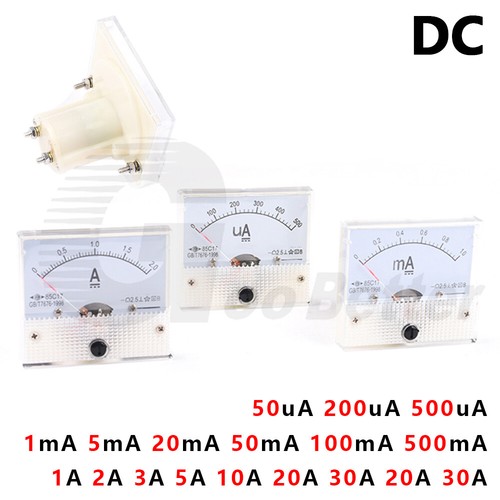 Ammeter 0-30A DC Analog Current Panel Meter Gauge Tester Meter uA mA ...