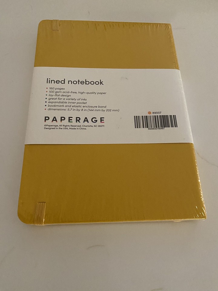 PAPERAGE Lined Journal Notebook, (Black), 160 Pages, Medium 5.7 Inches ...