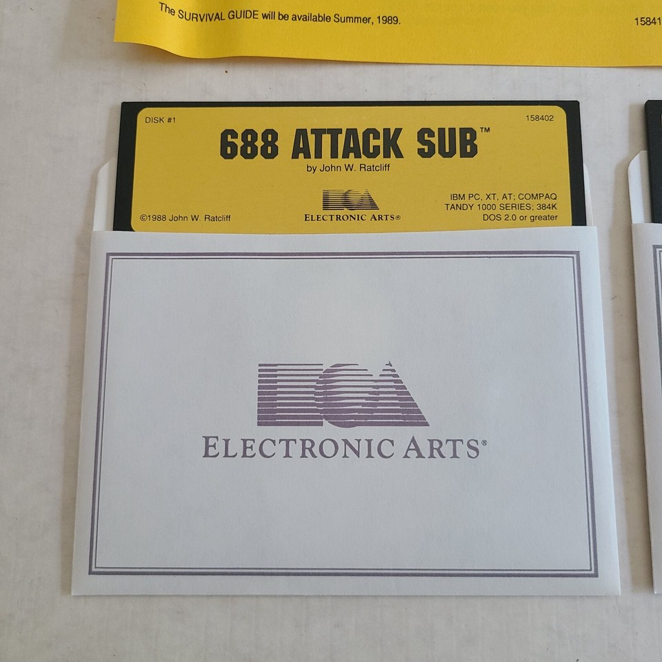 688 Attack Sub ECA Electronic Arts IBM PC Game Big Box | eBay