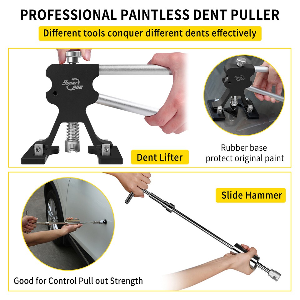 PDR 107x Paintless Dent Repair Tools Hail Damage Remover Body Dent ...