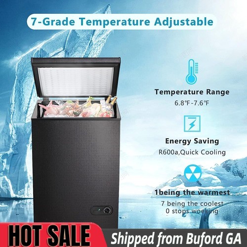 Black Chest Freezer 3.5 Cubic Feet, Deep, Adjustable Temperature from ...