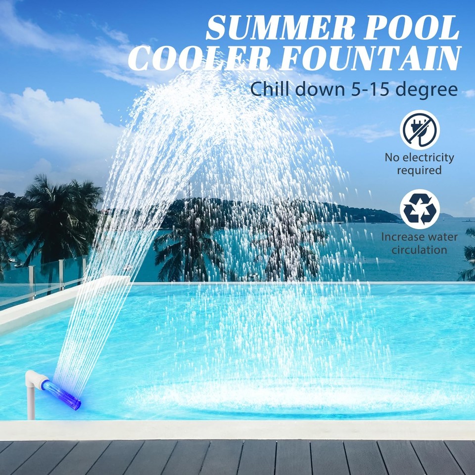 Swimming Pools Waterfall Fountain Above Ground Inground Pool Cooler ...