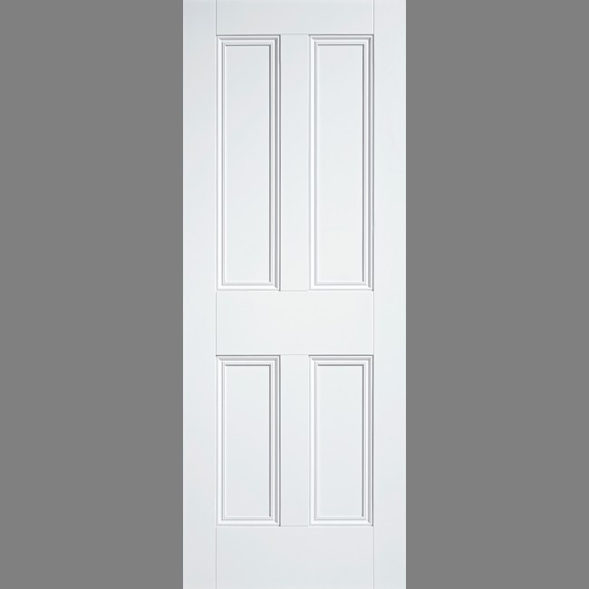 Lpd Internal White Primed Contemporary 4 Panel Fd30 Fire Door