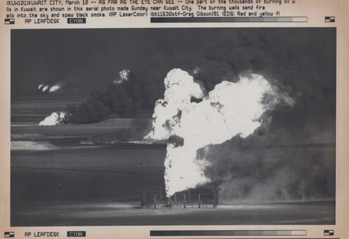 1991 Kuwait Oil Fires Gulf War Kuwait City Rare Vintage Original Press ...