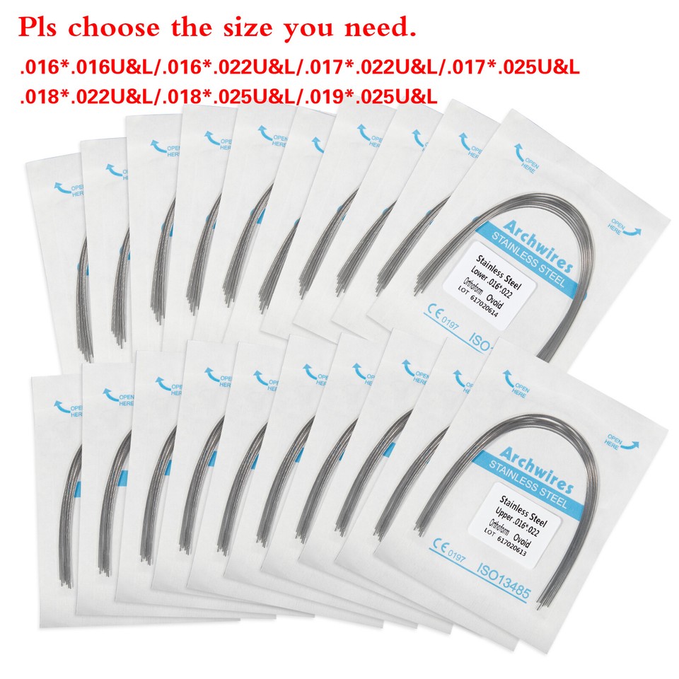 10Pcs Dental Orthodontic Arch Wires Niti Stainless Steel Rectangular ...