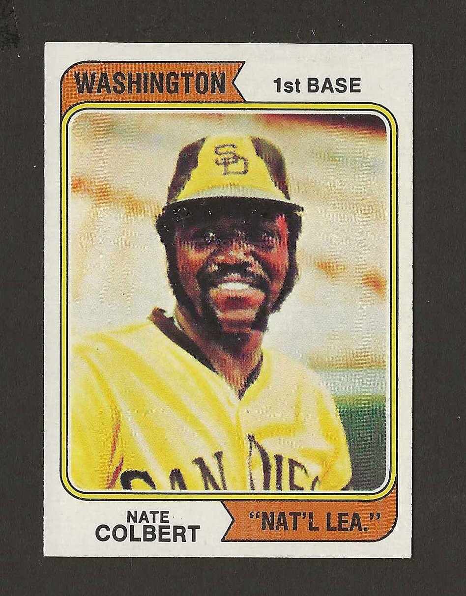 1974 TOPPS BASEBALL ERROR CARD (WASH. NAT'L LEAGUE) #125 NATE COLBERT ...