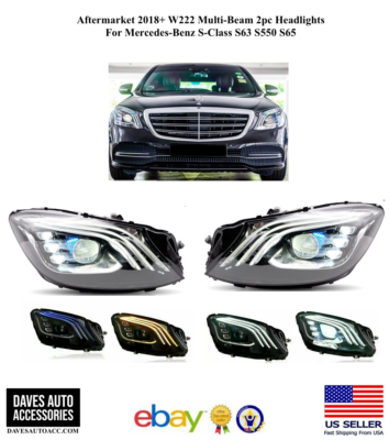 Aftermarket W222 2018+ Multi-Beam Headlights For Mercedes-Benz S-CLASS ...