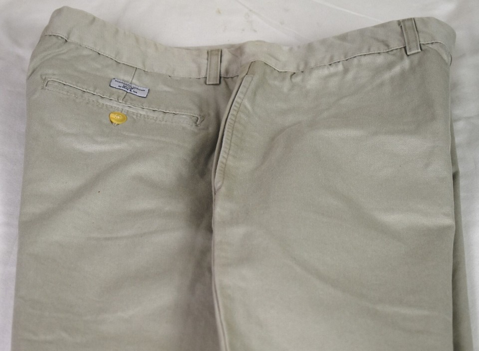 NWOT Vineyard Vines Flat Front 100% Cotton Khaki Sand SLACKS PANTS 36 x ...