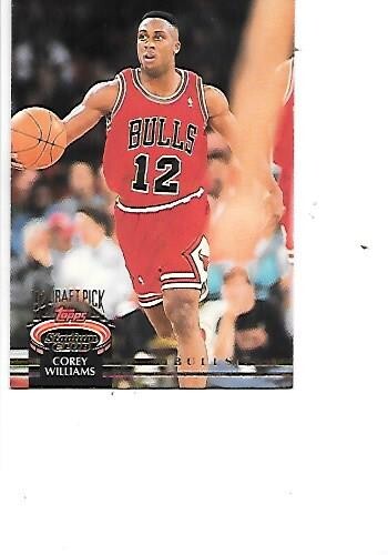 Corey Williams 1992-93 Topps Stadium Club Basketball Card #349 Chicago ...