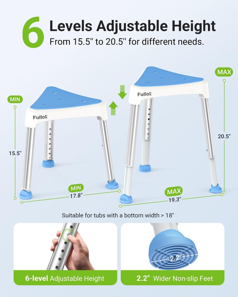 Space-Saving Triangular Shower Chair for Inside Shower with EVA Pad ...