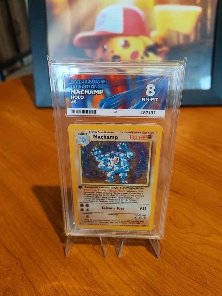 Pokémon TCG Machamp 4th Print 1999-2000 Base Set 8/102 Holo 1st Edition ...