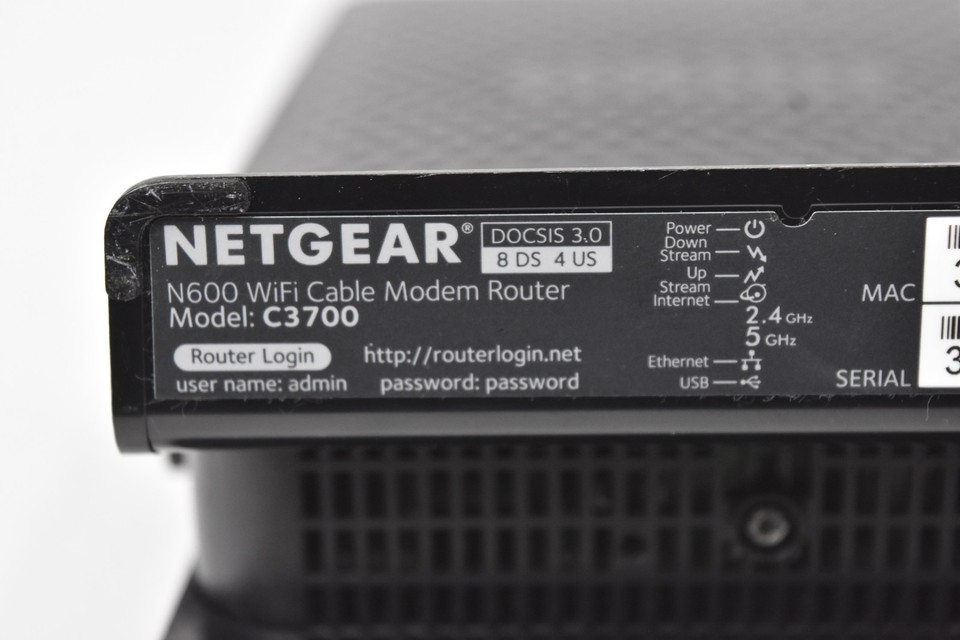 Netgear C3700 N600 Wifi Cable Modem Router | eBay