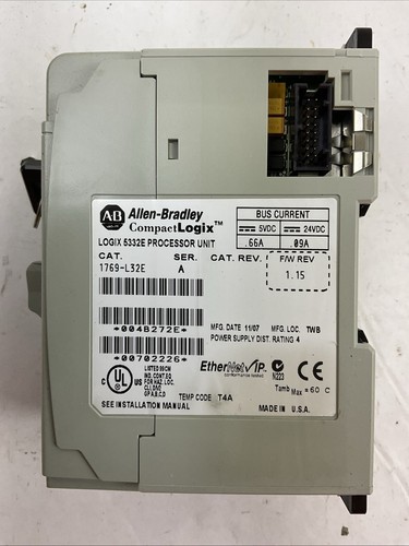 ALLEN BRADLEY 1769-L32E SER A F/W REV 1.15 COMPACT LOGIX 5332E ...