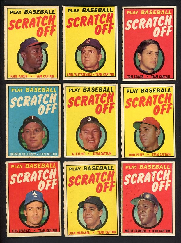 1970 TOPPS SCRATCH OFFS COMPLETE SET EX+ AARON KALINE 534399 (KYCARDS ...