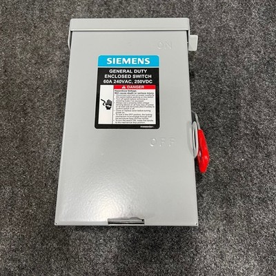 SIEMENS Enclosed Switch 60A 240Vac, 250 Vdc GNF222A | eBay