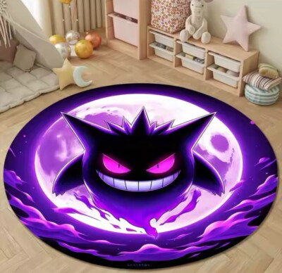 Pokemon Gengar Round Rugs for Bedroom Area floor mats kids room ...